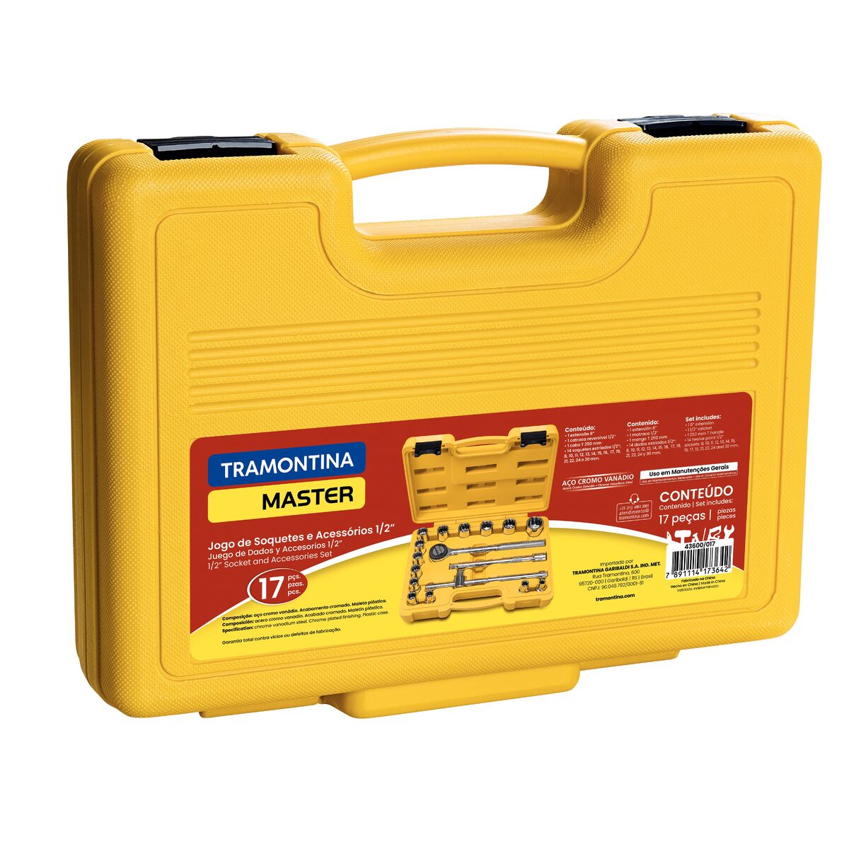 Juego de Dados Estriados Encaje 1/2" Tramontina MASTER de Acero al ...